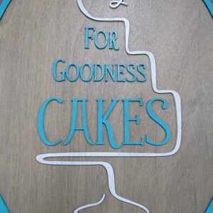 Custom Commerical Signage Bakery Baker Cake Sign Raised Text 3D Oval ...