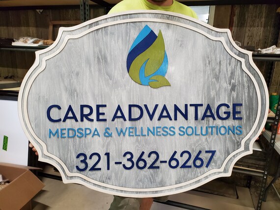 Medspa Spa Wellness Your Logo Custom Business Sign Address | Etsy