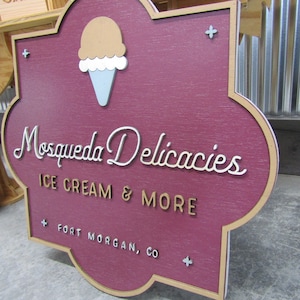 Custom Handmade Contoured Sign 3D Ice Cream Shop Indoor Outdoor Food ...