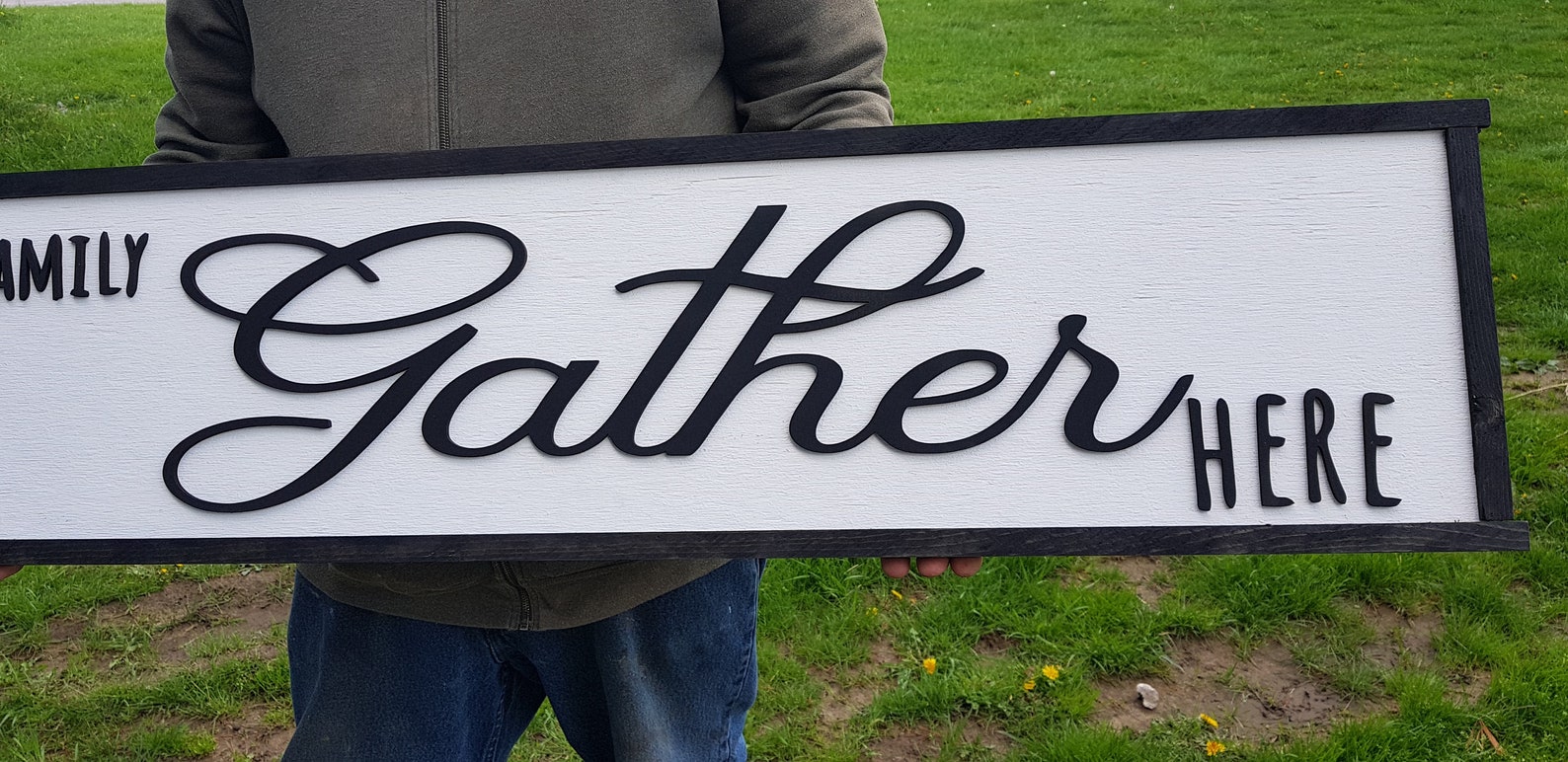 Friends and Family Gather Here Sign Large Family Sign Wood - Etsy
