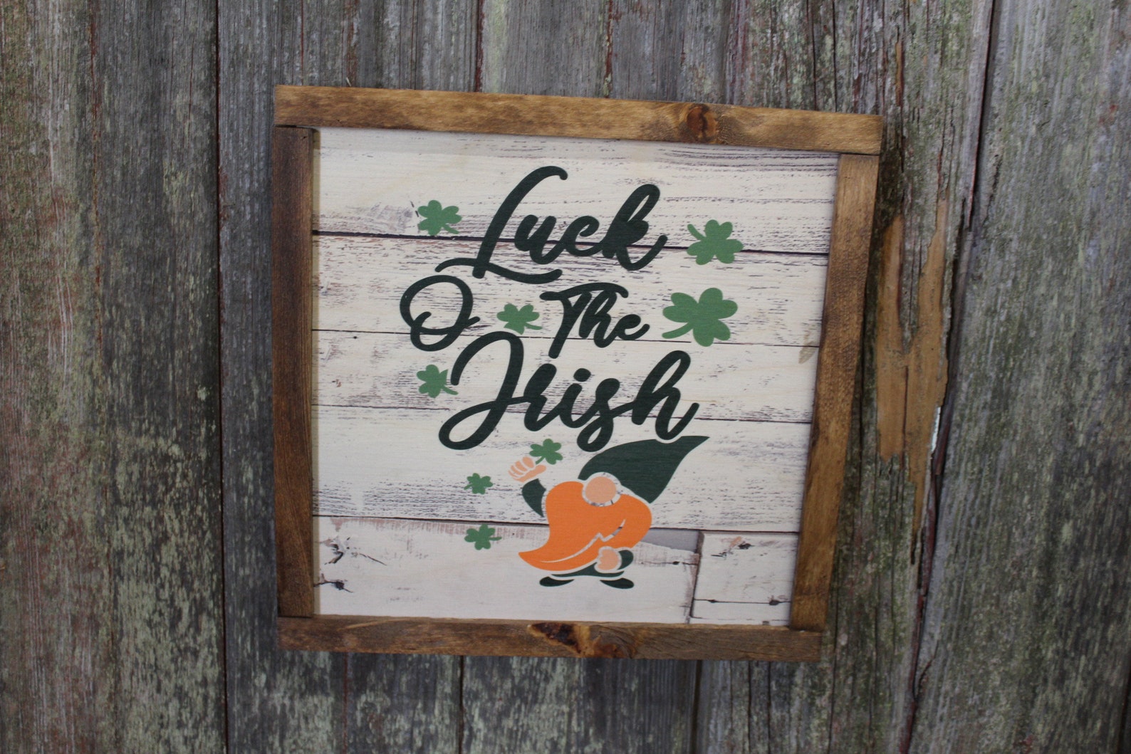 Luck O' the Irish Wood Sign Gnome St Paddys Day St | Etsy
