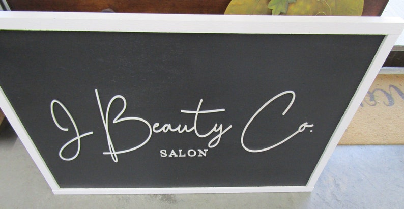 Salon Custom Wood Beauty Parlor Sign Business Signage Black and White ...