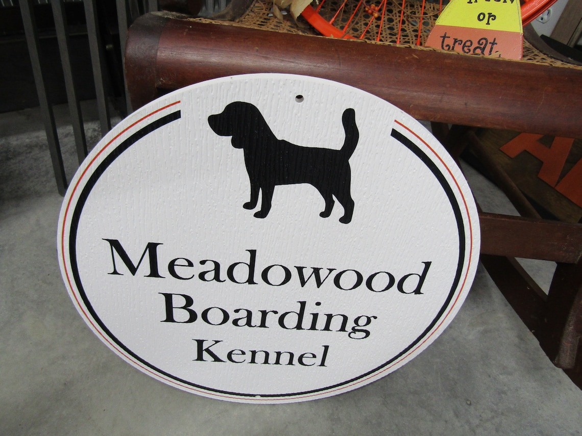 Custom Weatherproof PVC Boarding Kennel Pet Dog Round Logo - Etsy