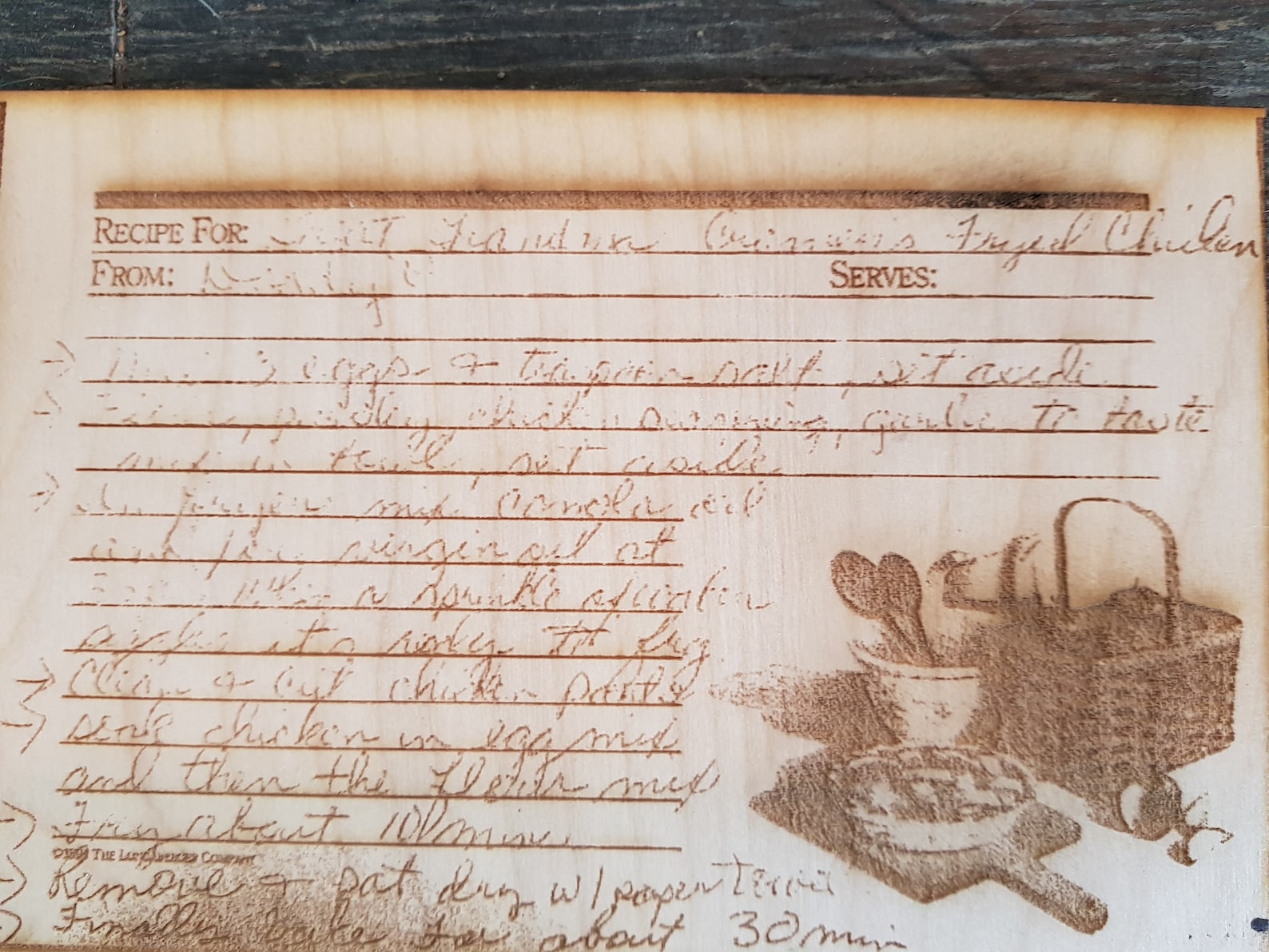 Custom Handwritten Recipe Card Engraved Actual Image - Etsy