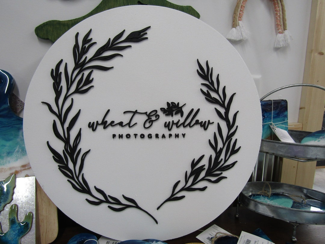 Custom Wood Sign Round Business Commerical Signage Photography Made to ...