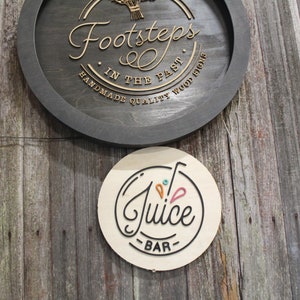 Round Juice Bar Sign Juice Stand 3D Text Large Contemporary Business ...