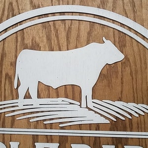 Large Wood Custom Farm Sign Round Ranch Signage Indoor Outdoor Can Be ...