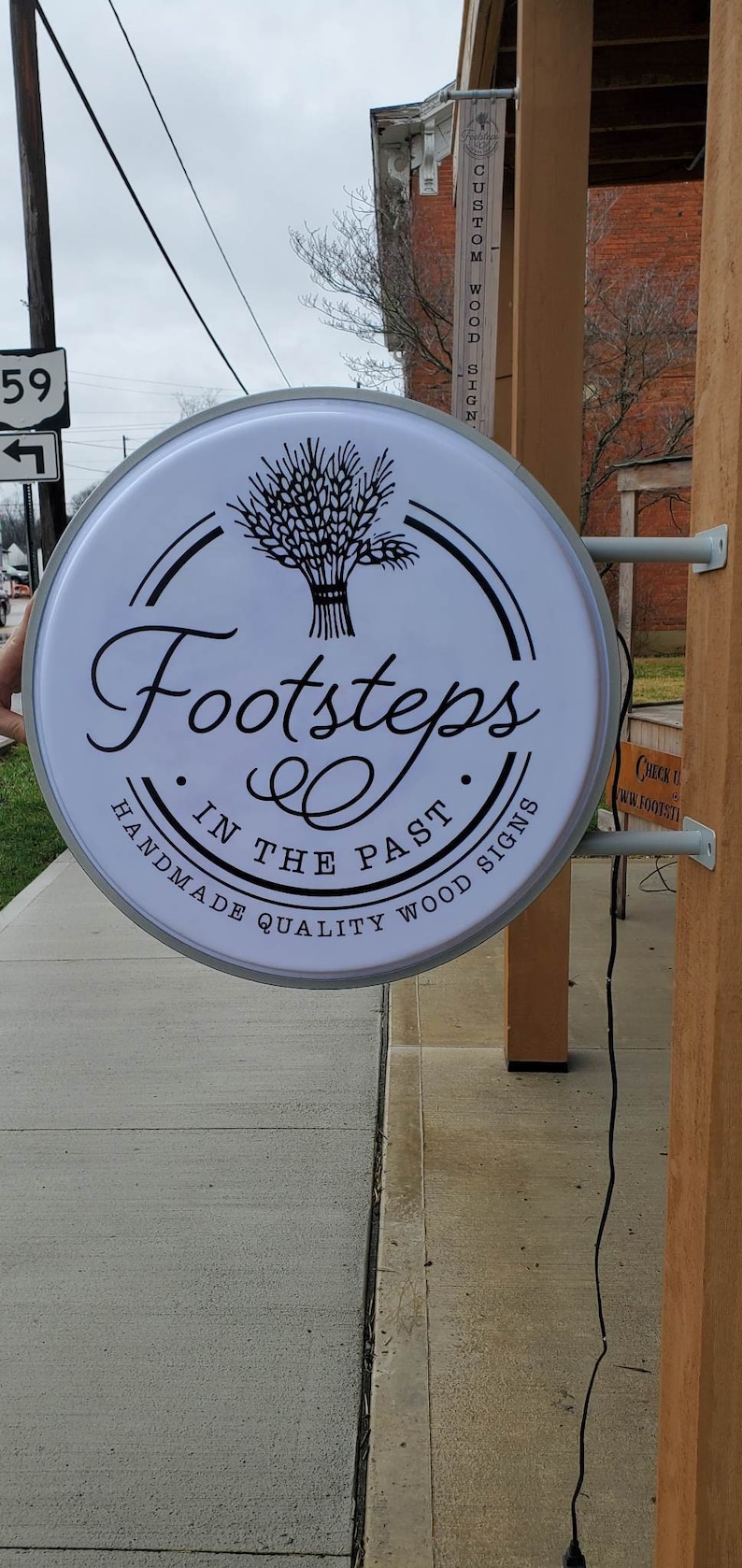 Custom Round LED Light Sign: Outdoor Business Logo Display - Etsy