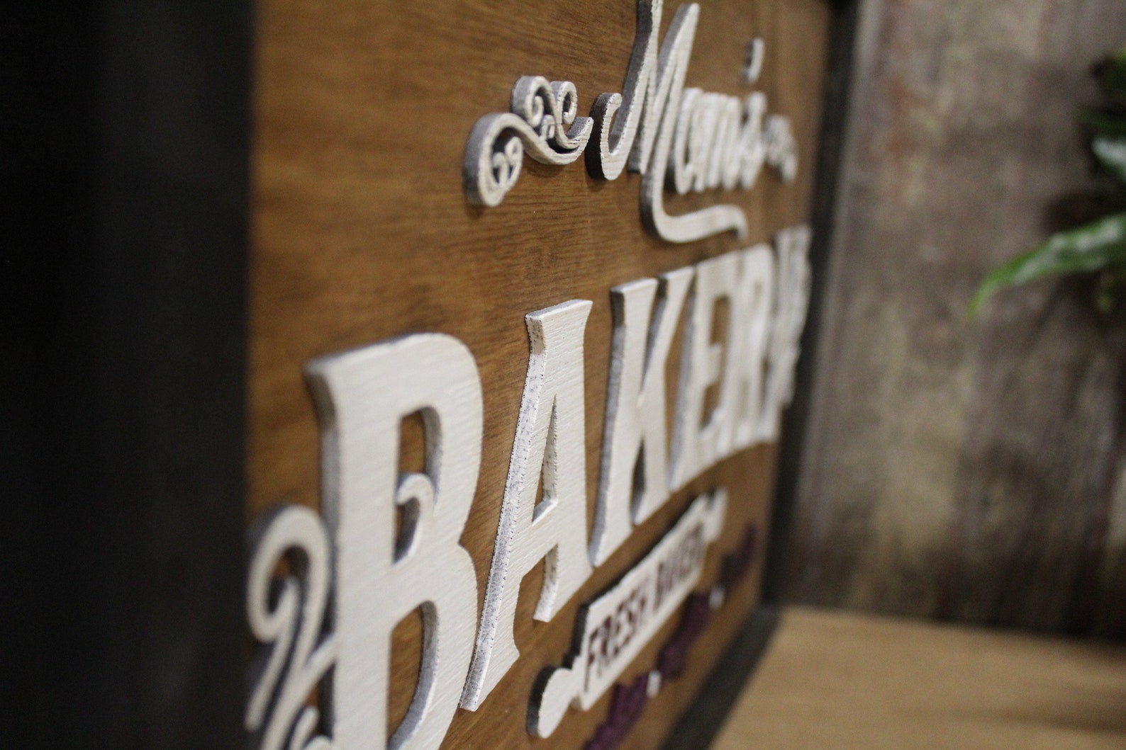 Moms Bakery Wood Sign Served Hot and Fresh Advertising Kitchen - Etsy