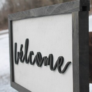 Raised Script Welcome Porch Sign Wood Sign Country Sign Country Shabby ...