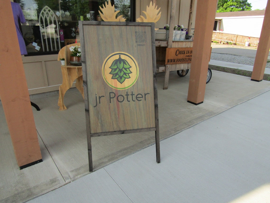 Custom Store Front Scanable QR Code A Frame Freestanding Sign | Etsy