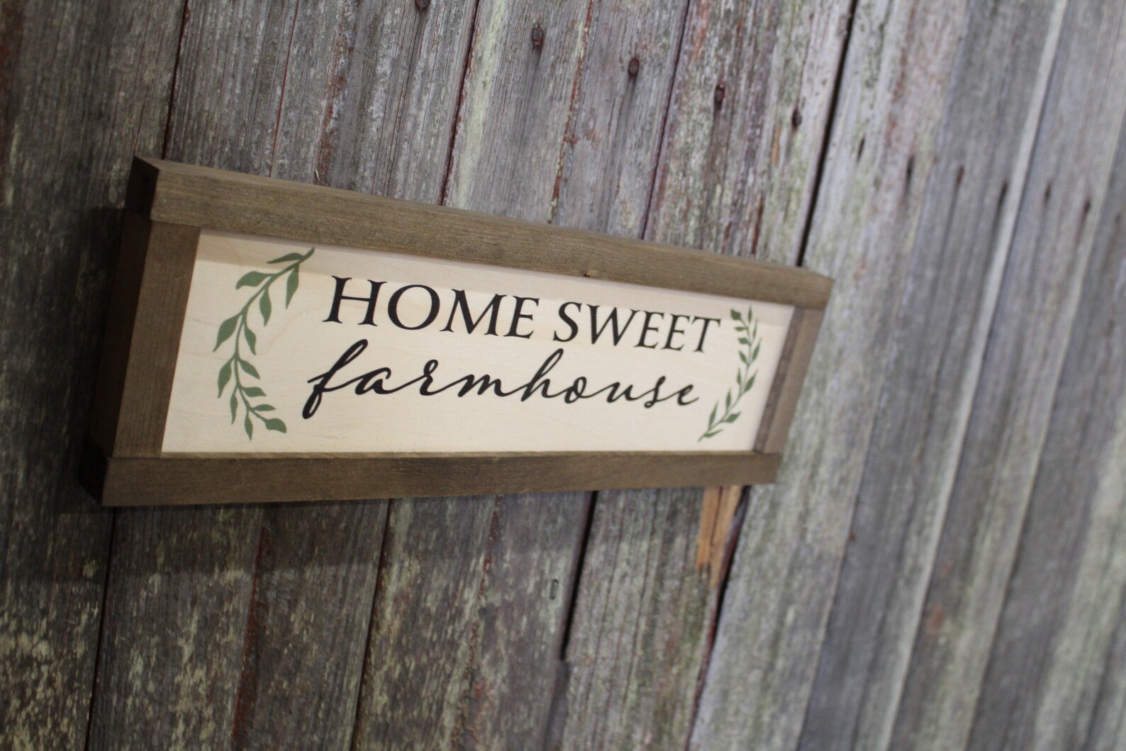 Home Sweet Farmhouse Sign Wood Printed Country Rustic | Etsy