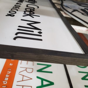 Custom Wood Sign Mill Printed Image Raised Letters Business Commerical ...