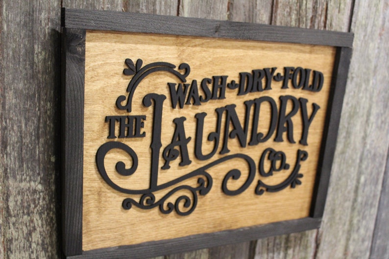 Laundry Room Filigree Scroll Work Hanging Wall Sign Wash Dry - Etsy
