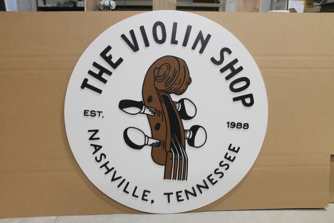 Violin Music Musician Store Business Commerical Signage Strings ...