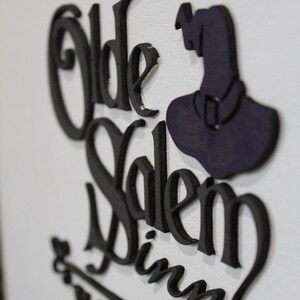 Old Salem Inn Halloween Sign Raised 3D Wood Black Vacancy Come Sit A ...