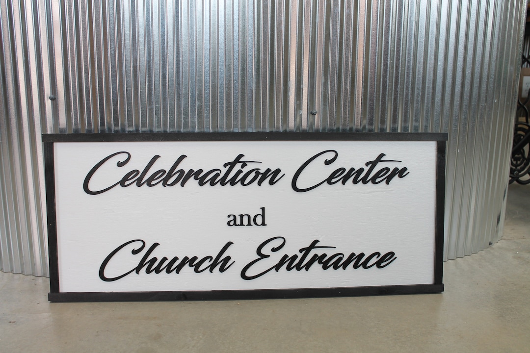 Customizable Wooden Sign Door Entrance Center Business Sign Framed Name ...