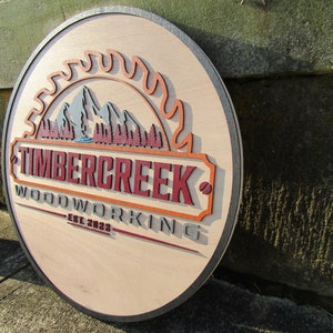 3D Woodworking Logo Sign – Timbercreek Custom Shop Sign – Raised ...