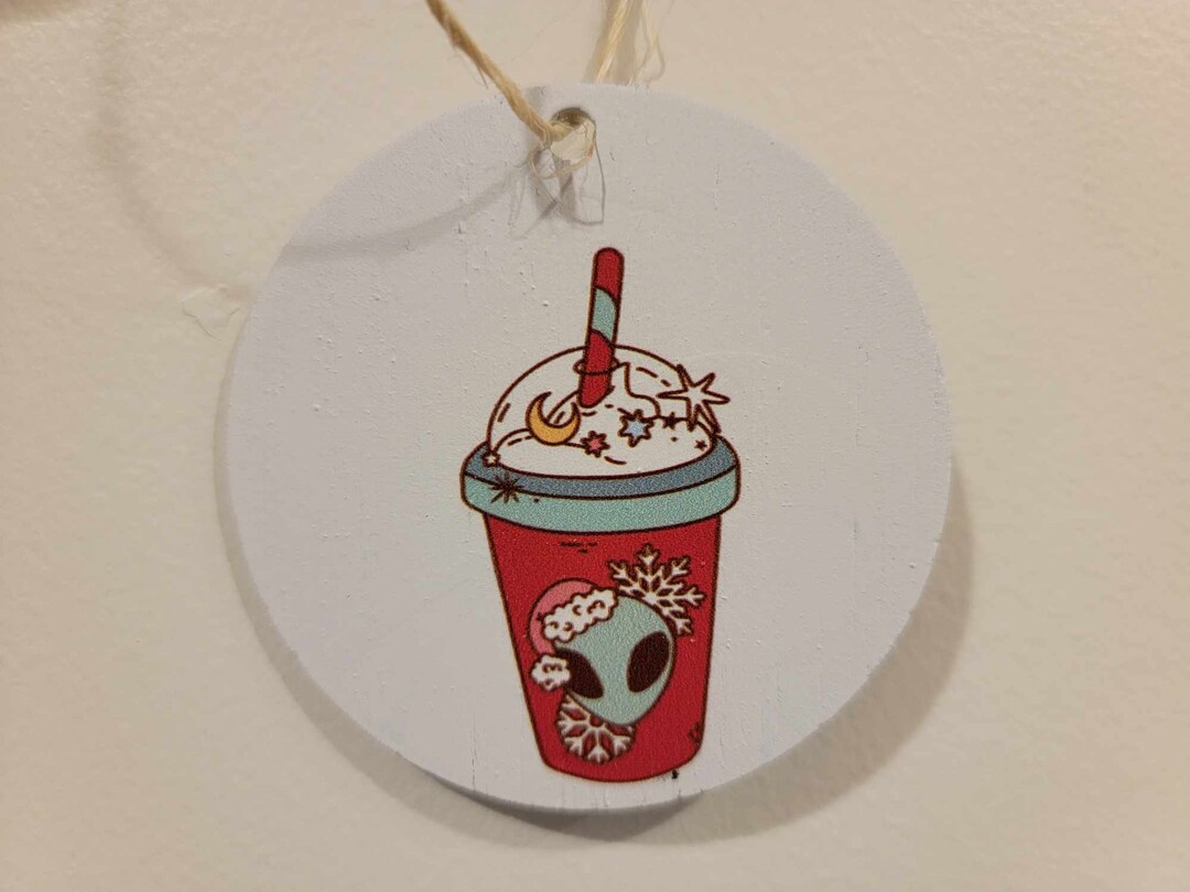 Extraterrestrial Alien Coffee Drink Cryptic Ornament Collector Mythical ...