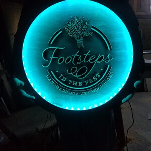 Custom Wood Lit Commercial Neon , Business Sign, Logo, LED, Entrance ...