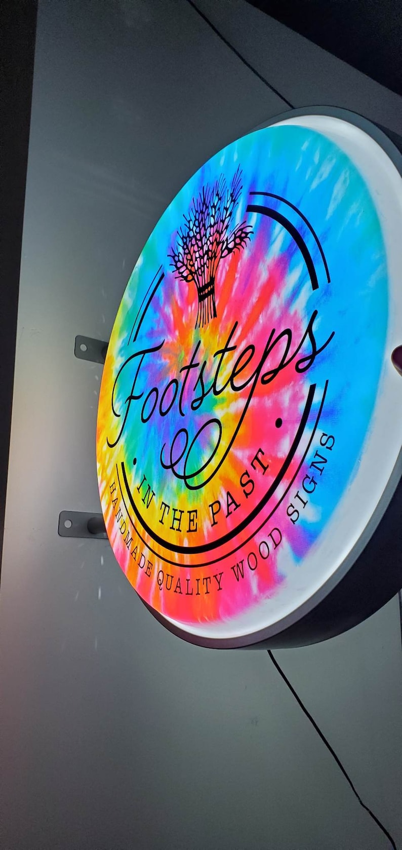 Custom LED Round Blade Sign: Lighted Store Front Display - Etsy