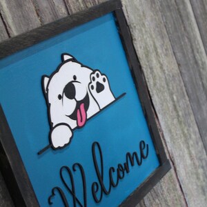 American Eskimo Welcome Sign Samoyed Dog Raised 3D Wood Black | Etsy