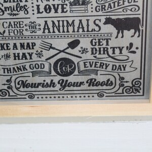 Farmhouse Rules List Wood Sign Farmer Farm Barn Plant Harvest Cow Wall ...