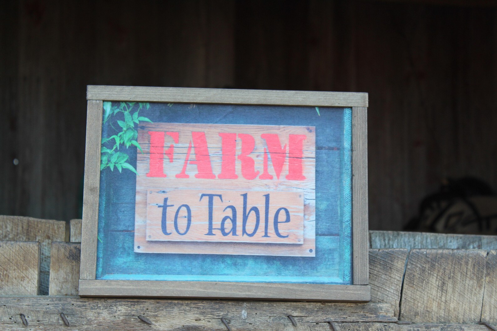 Farm to Table Wood Sign Kitchen Art Farm Market Organic Color | Etsy