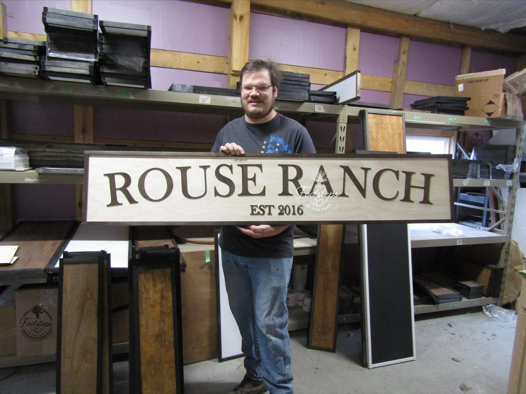 Custom Ranch Sign: Large Rustic Laser Cut Wood Homestead - Etsy