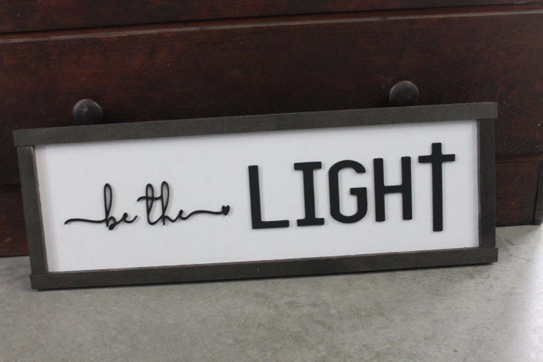 Be the Light Faith Christian Cross Jesus Biblical Home Decor Uplifting ...