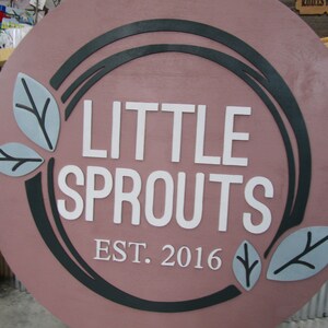 Custom Wooden Sign Sprouts Plants Leaves Grow Childcare Nursery Little ...