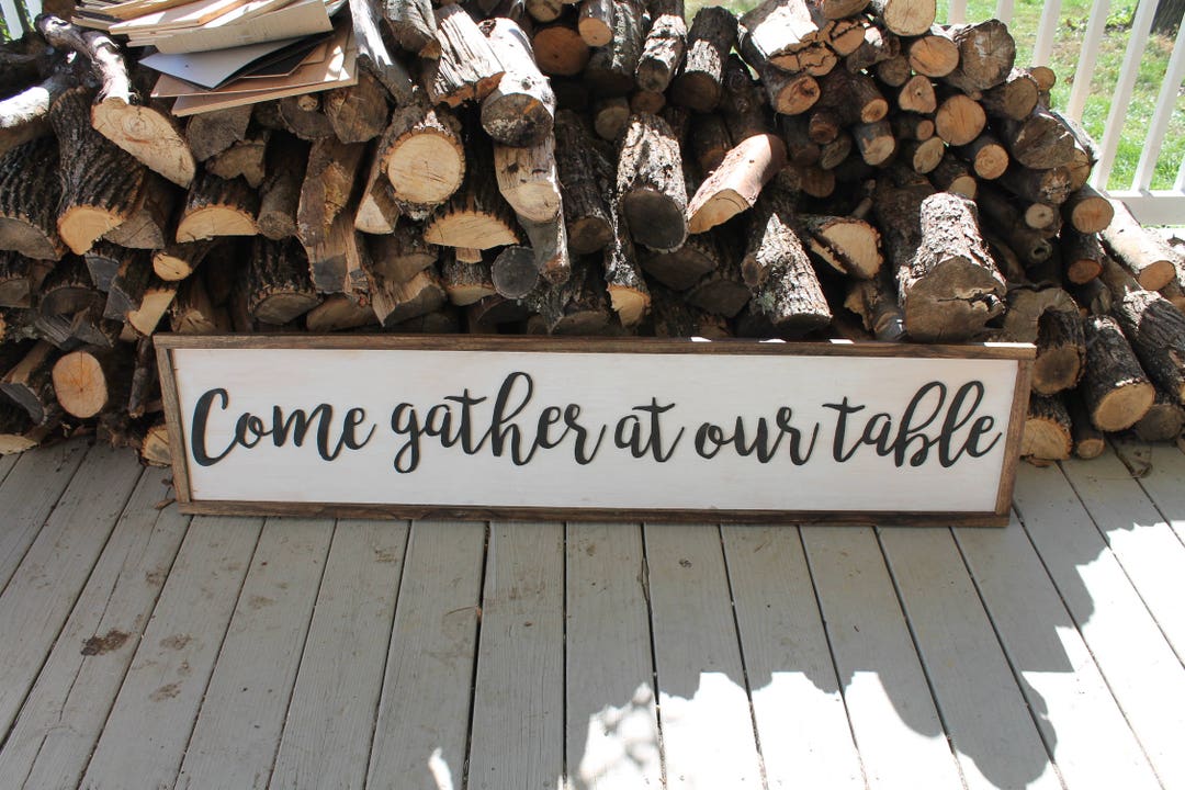 Large Farmhouse Sign, Thanksgiving Sign, Gather Together, Gather at Our ...