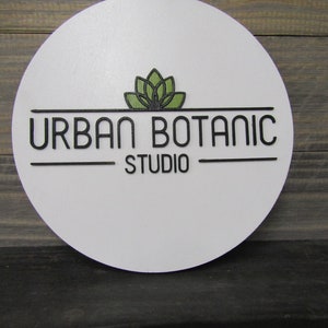 Custom Sign Round Business Commerical Signage Minimalist Made to Order Urban Botanic Studio ...