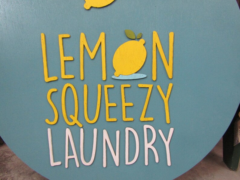 Lemon Sign Laundry Lemonade Squeezy Blue Yellow Custom Commerical ...