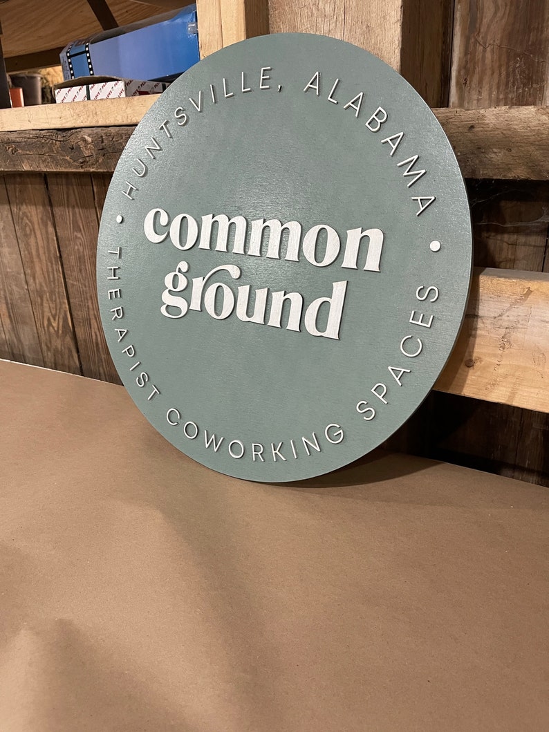 Large Round Custom Sign Commerical Signage Common Ground - Etsy