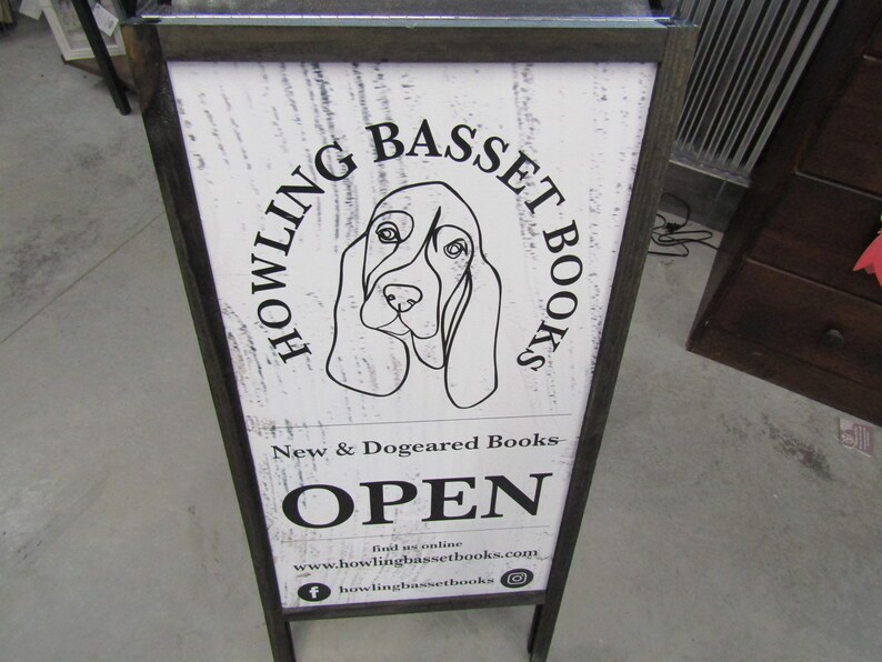 Custom Book Store Front Sign A Frame Dog Basset Hound - Etsy