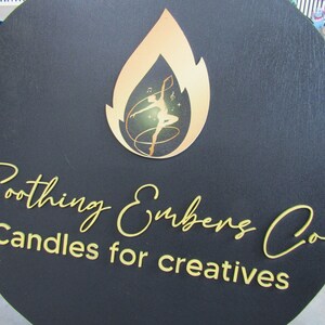 Custom Sign Candle Shop and Co Signage Creatives Soothing Flame Black ...