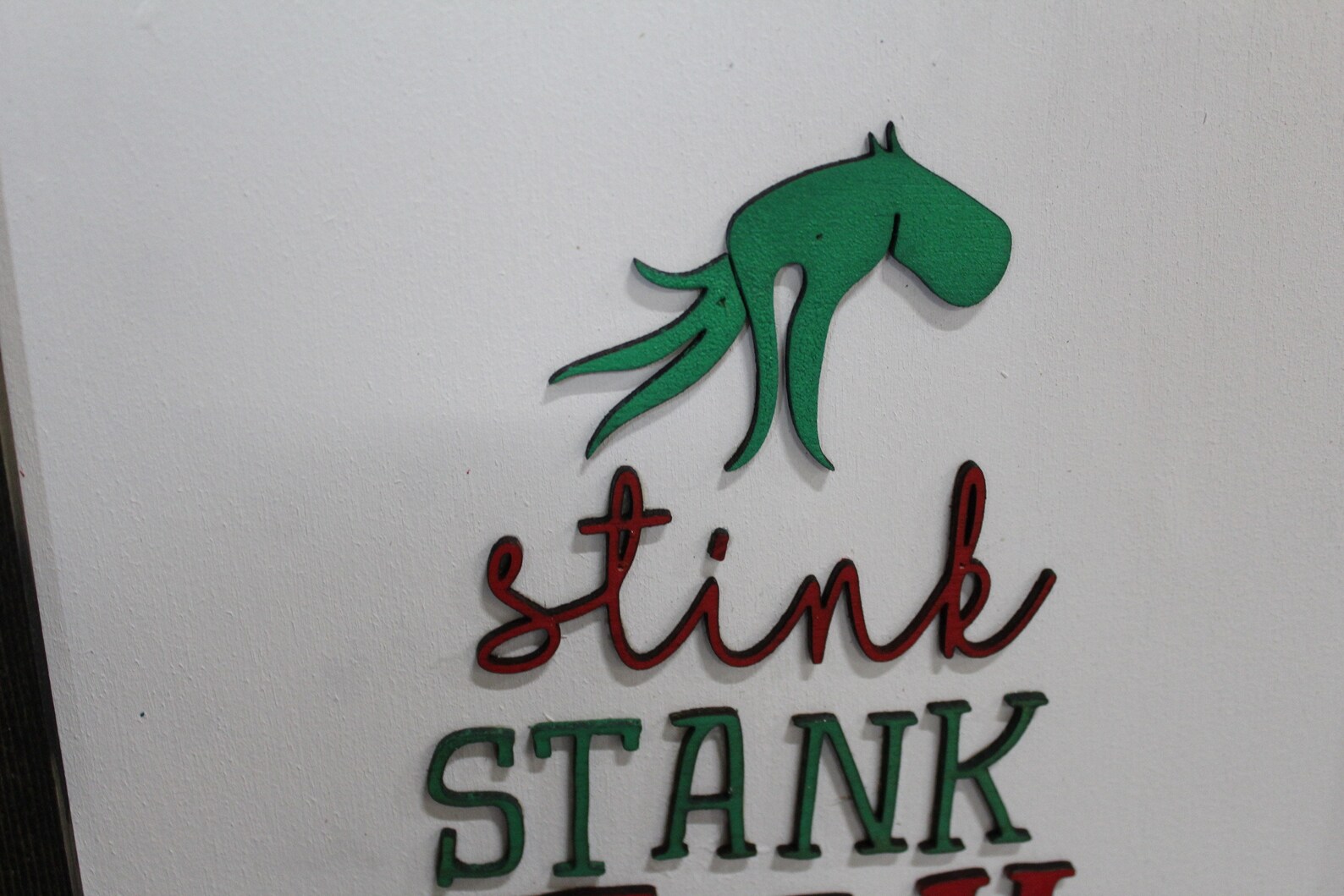 Stink Stank Stunk Sign Raised 3D Wood Mean One Christmas Décor ...