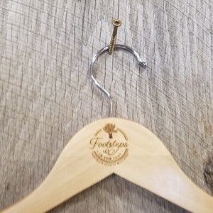 Custom Clothes Hanger Engraved Hard Wood Use Your Logo Customization ...