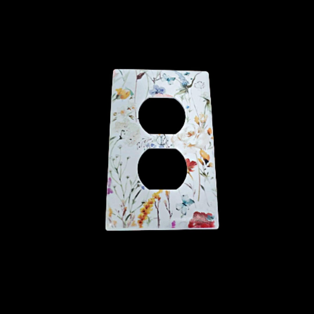 Custom Printed Floral Outlet Cover • Colorful Botanical Wall Plate ...