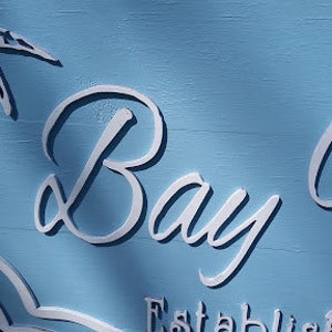 Large Beach House Sign, Bay Ocean Sea Starfish Established Sign ...