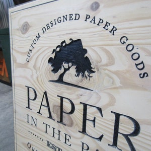 Small Business Branding Engraved Sign Decor Custom Paper Goods Business ...