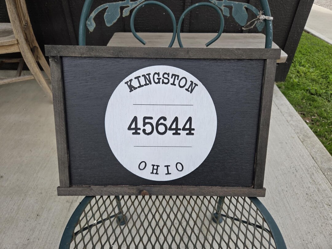 Custom Zip Code Wood Sign: Laser Cut Address, City, State - Etsy