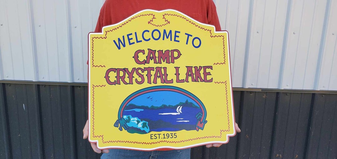 Camp Crystal Lake Wooden Sign: Horror Game Room Decor - Etsy