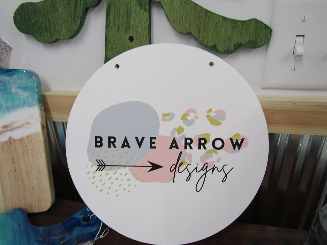 Custom Wooden Lightweight Sign Commerical Signage Pastel Your Logo File ...