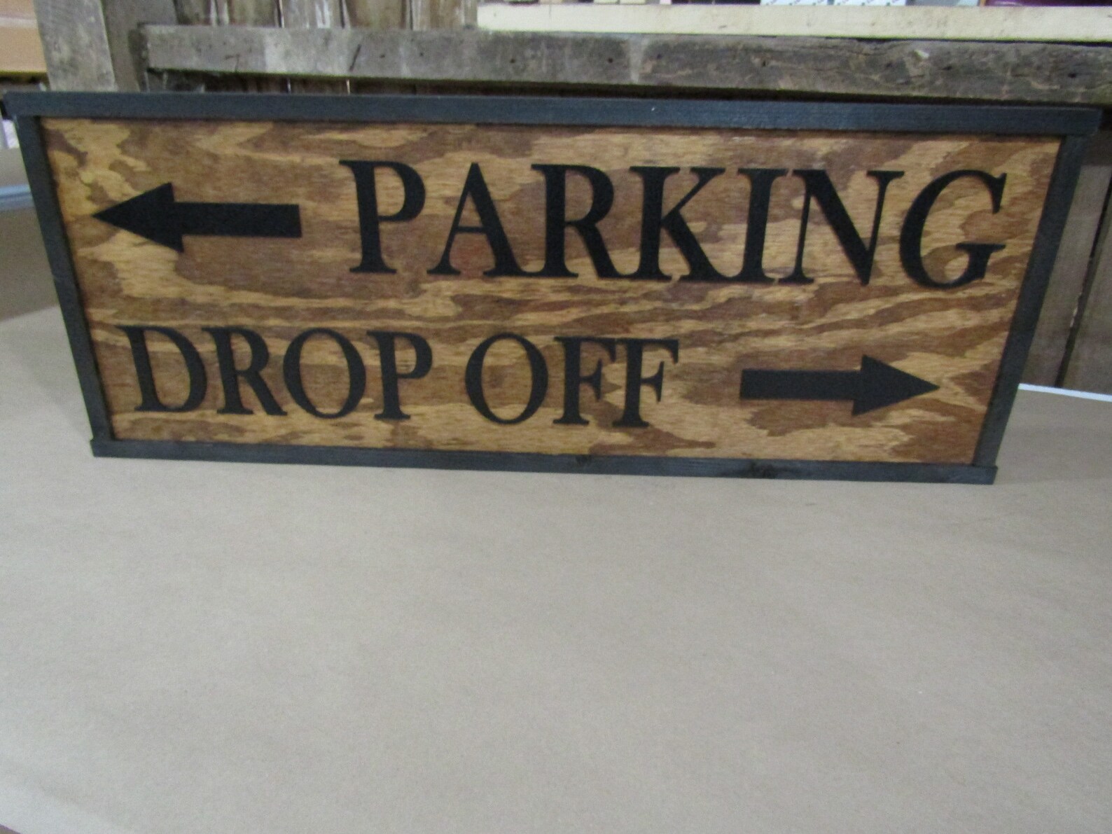 Parking and Drop off Sign – Rustic Wood Directional Sign for Events ...