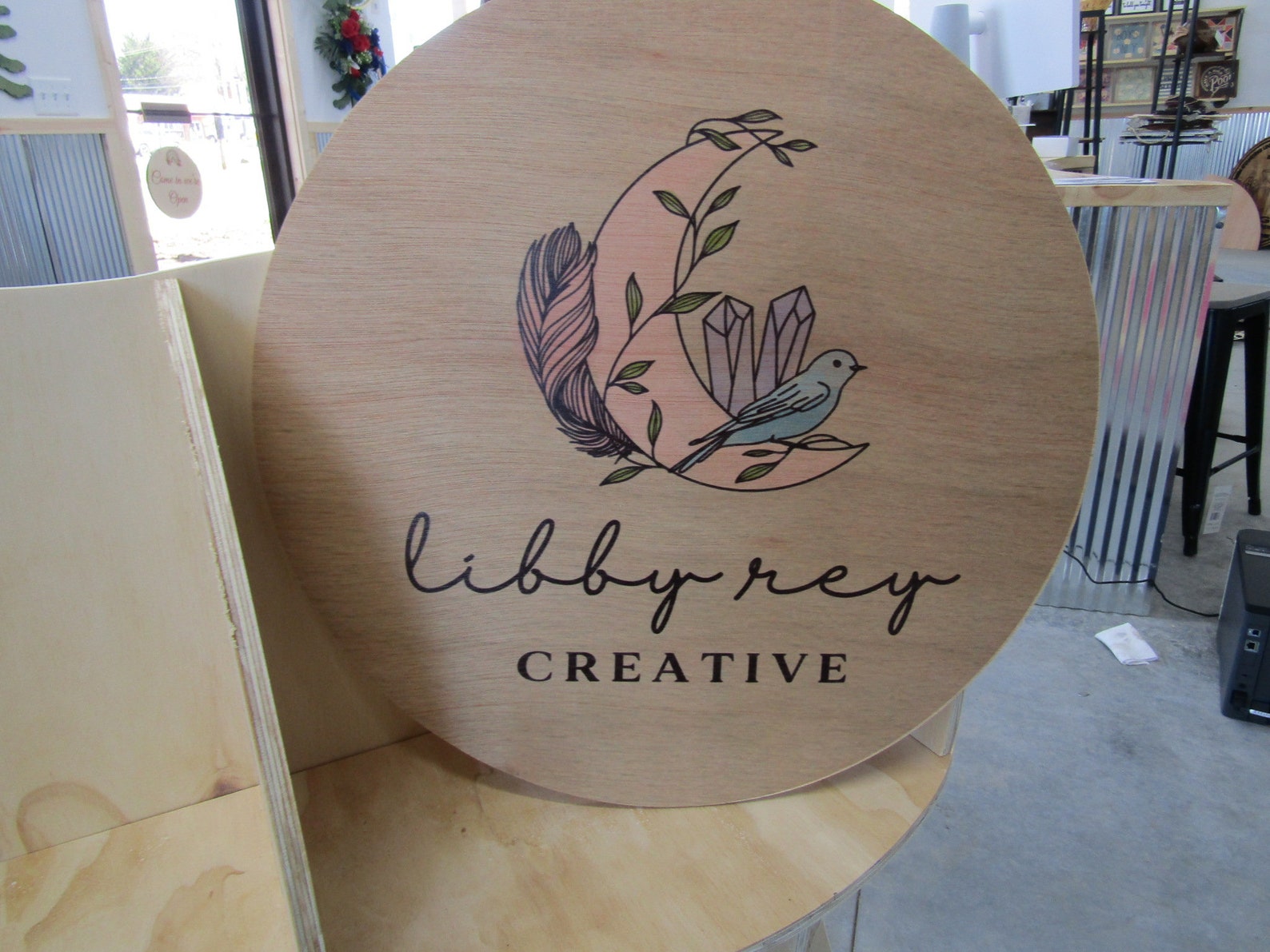 Small Business Booth Hanging Sign Your Actual Logo Round - Etsy