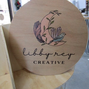 Small Business Booth Hanging Sign Your Actual Logo Round Creative Moon ...