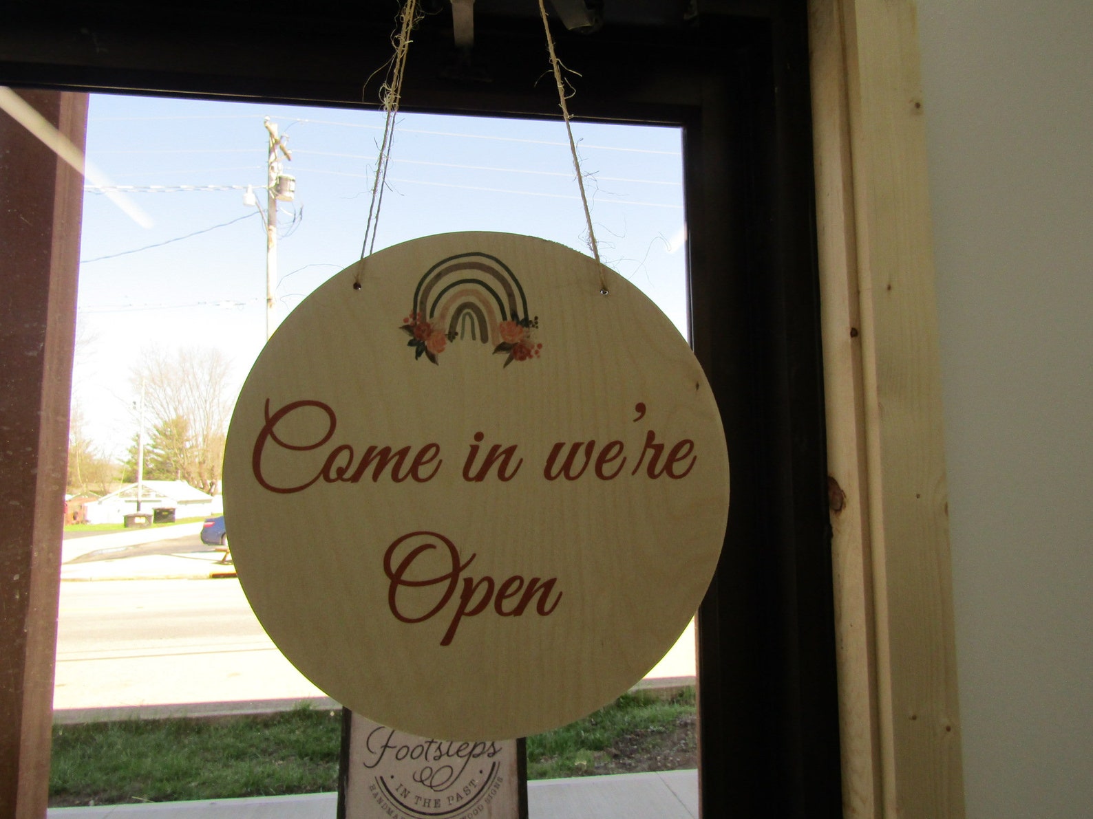 Small Business Sign Open Closed Double Sided Round Hanging - Etsy