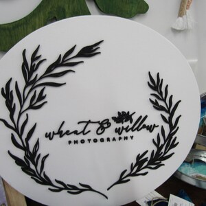 Custom Wood Sign Round Business Commerical Signage Photography Made to ...